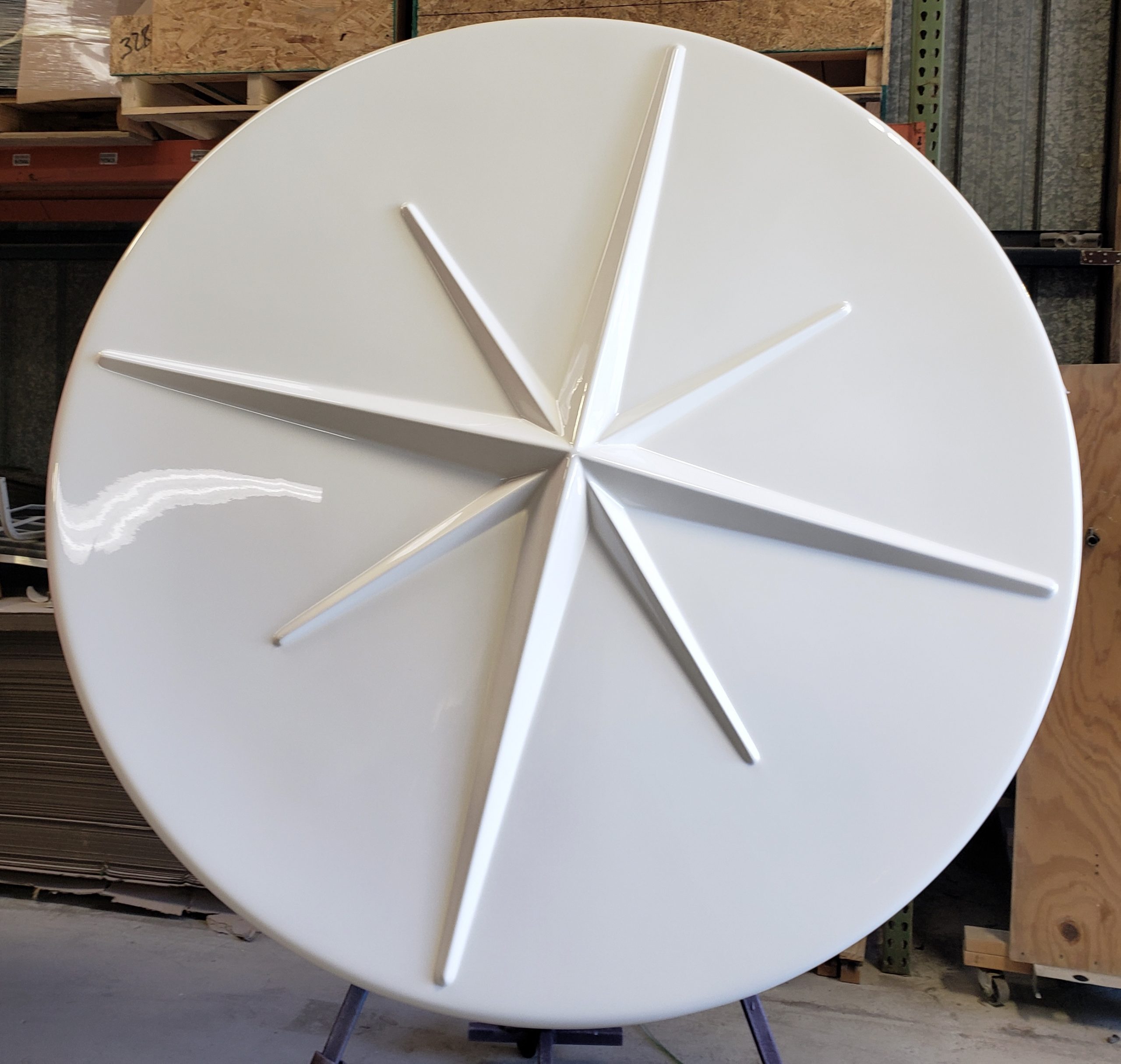 6′ Round Starburst Umbrella in Porcelain White | STM Industries