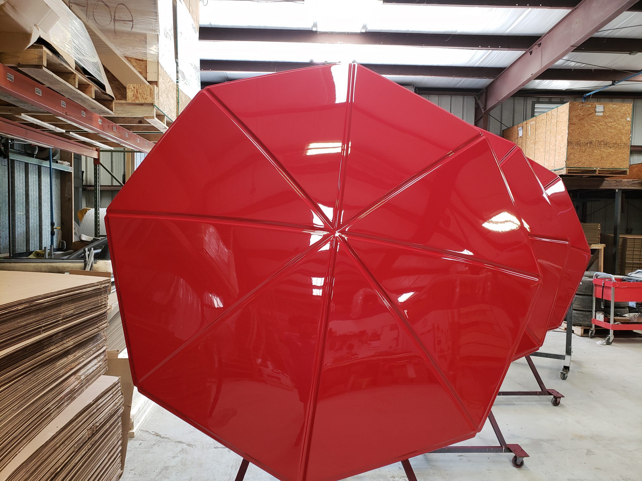 6′ Octagonal Umbrella With Valance in International Red | STM Industries