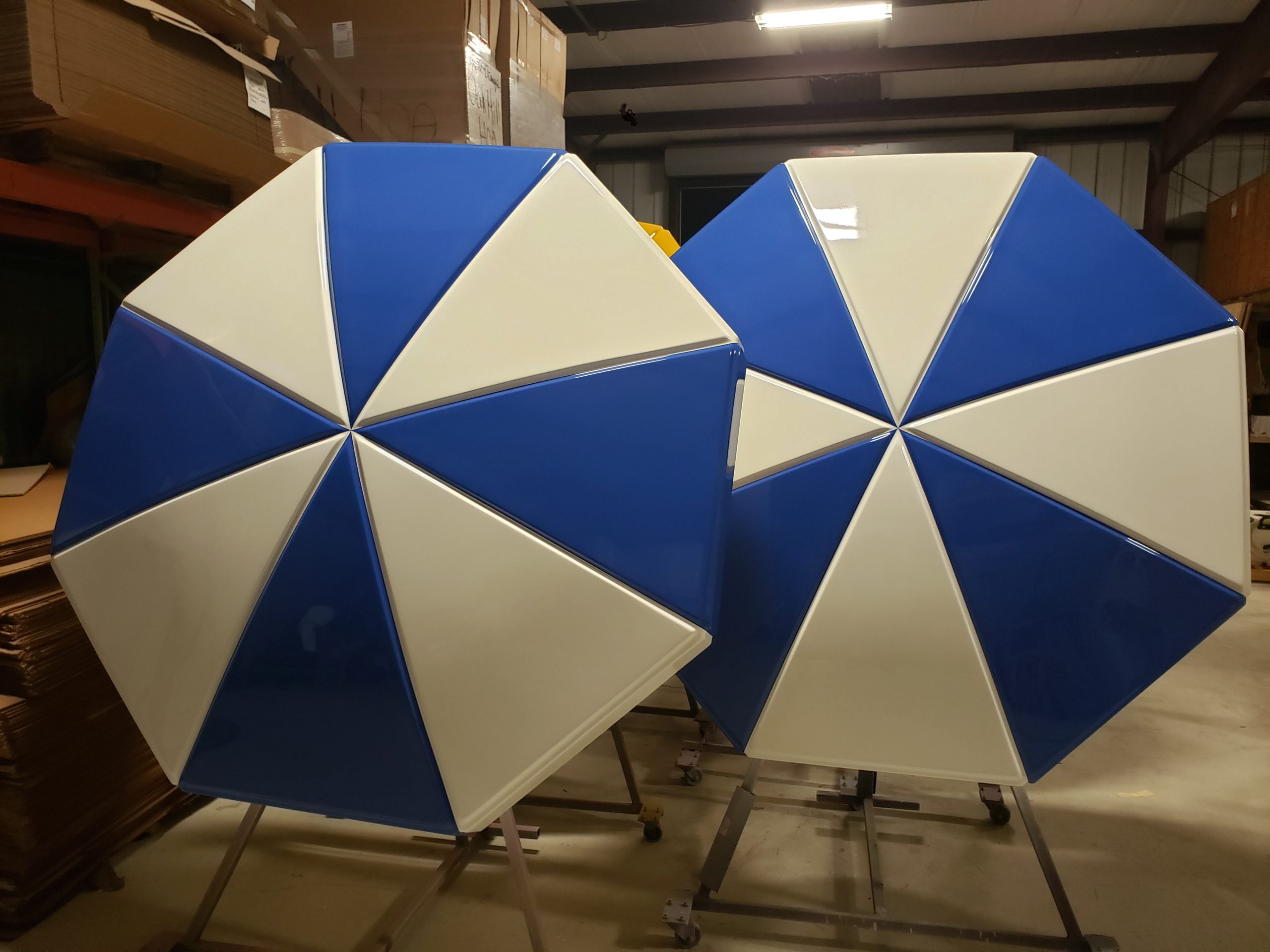 6′ Octagonal Umbrella With Valance With Two-Tone Upgrade in Marina Blue ...